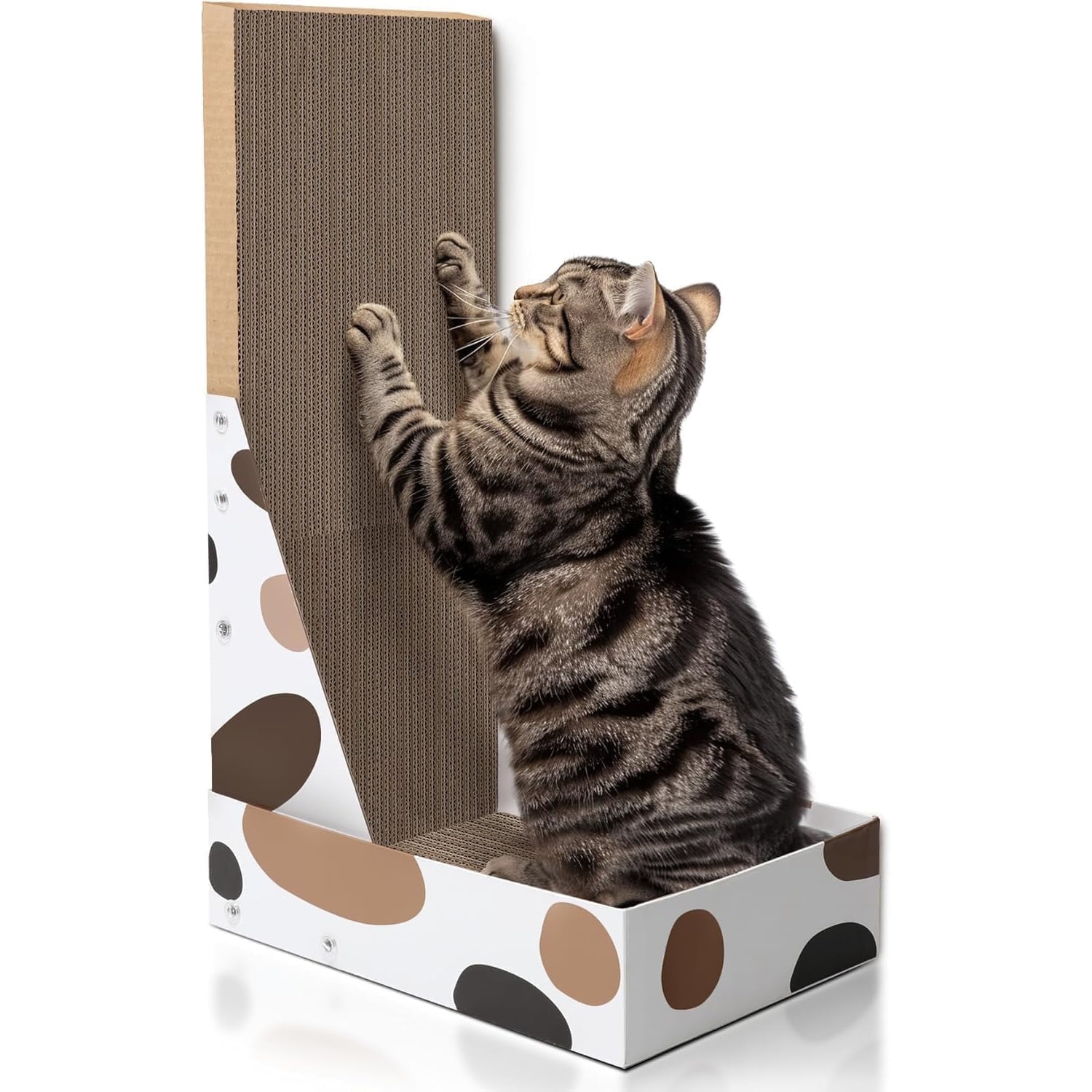 Cat Scratching Board, L Shaped Corrugated Cat Scratching Board with Box ...