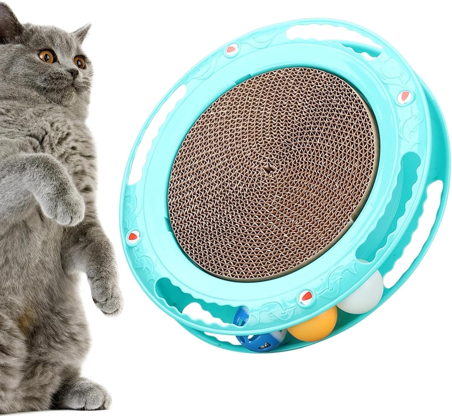 Cat Scratching Board with Balls,Cat Scratchers for Indoor Cats,Round ...