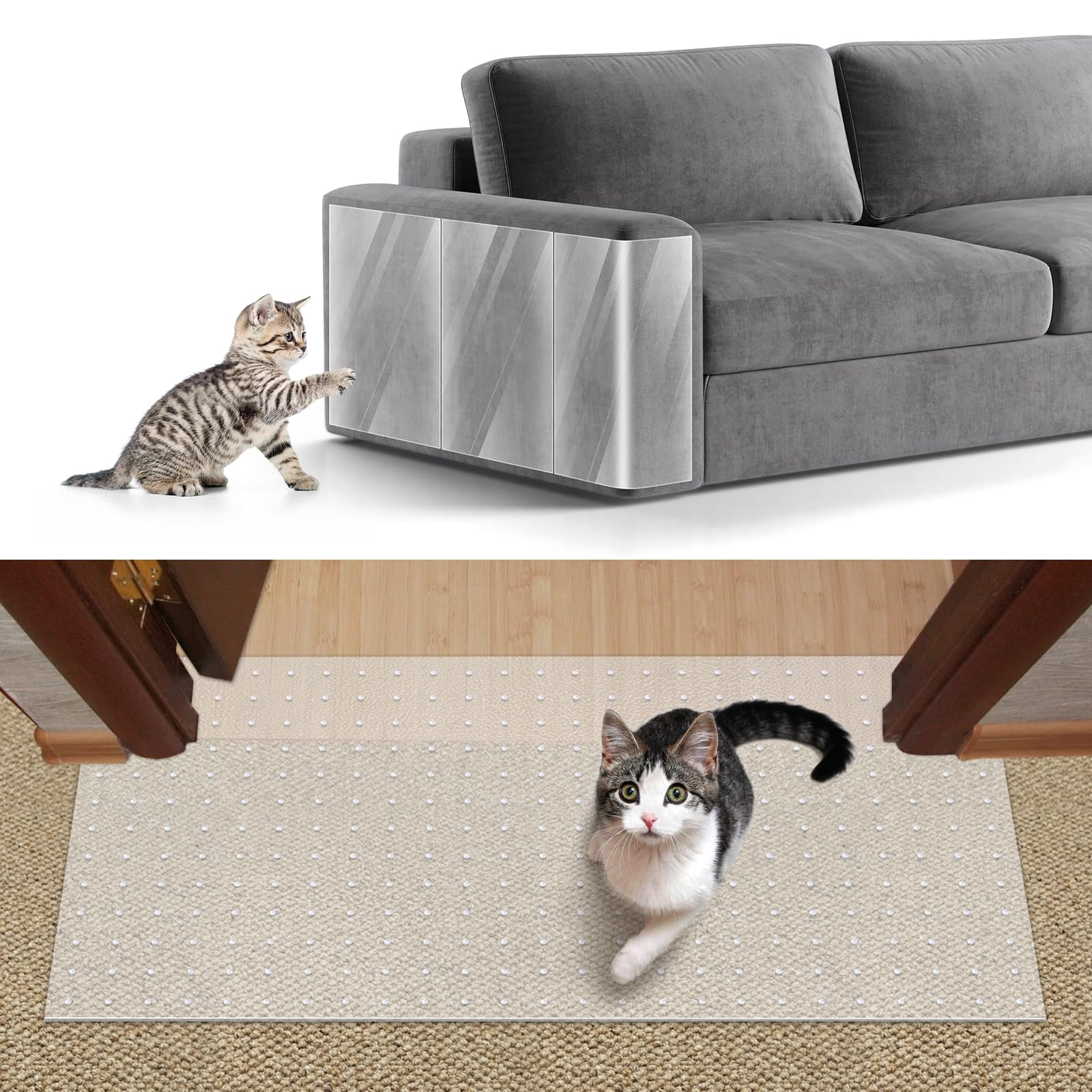 Cat Scratching Carpet Protector, 8.2ft x 12.2in, Multi-Purpose Home ...