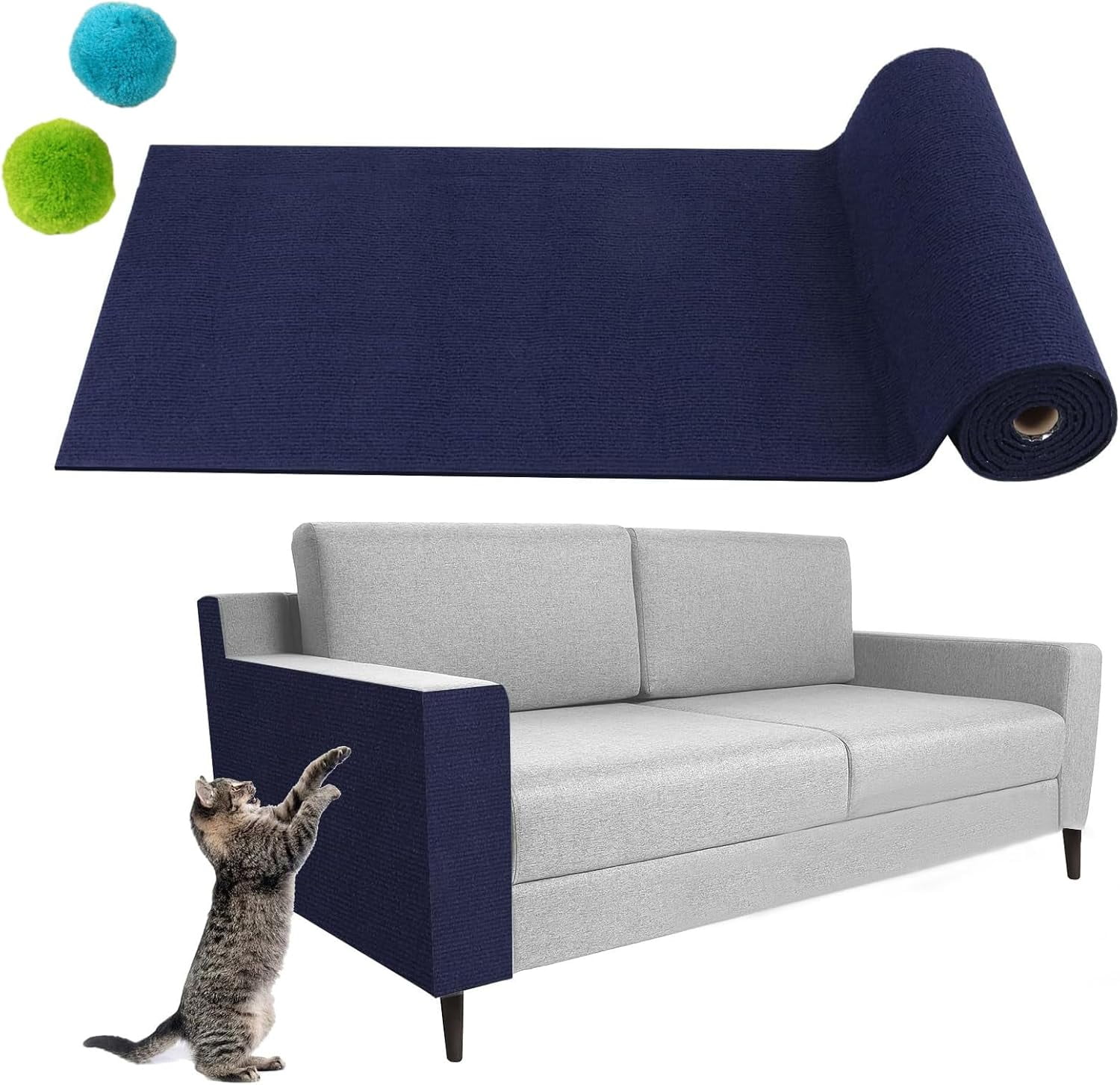 Cat Scratching Carpet, Self-Adhesive Scratching Mat for Cat Wall ...