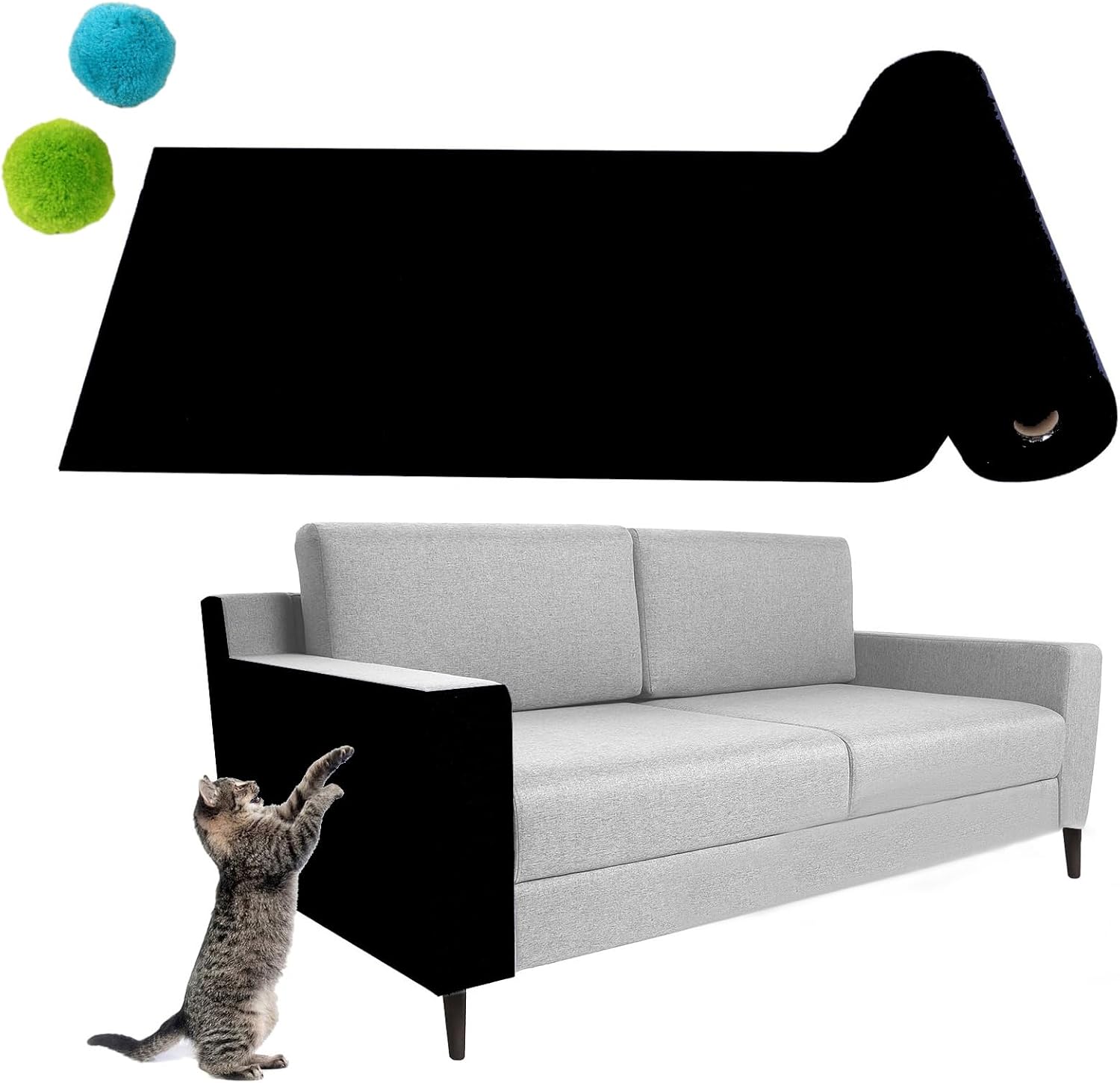 Cat Scratching Carpet, Self-Adhesive Scratching Mat for Cat Wall ...