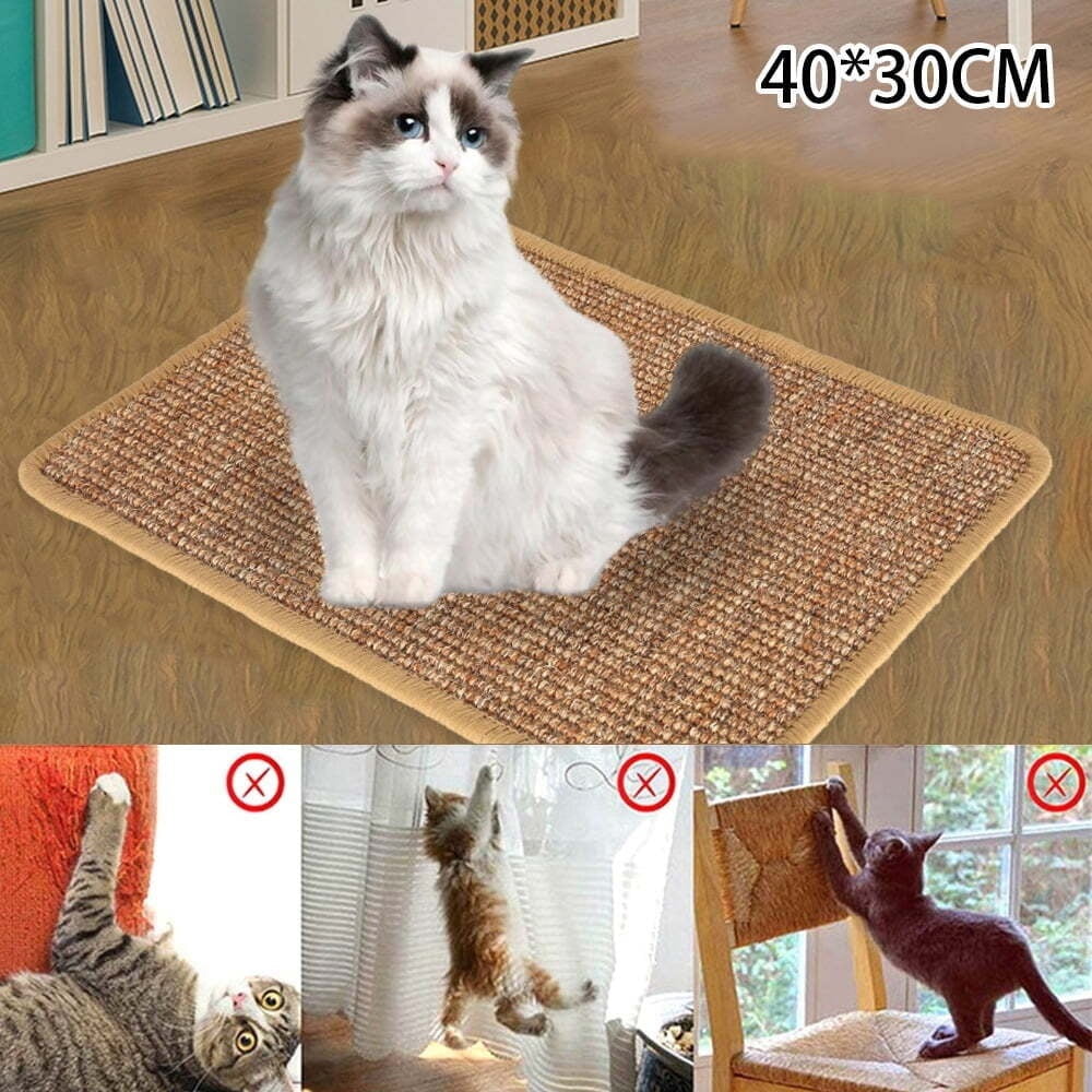 Cat Scratching Mat, Tough Natural Sisal Scratching Pad, Anti-Slip Cat ...