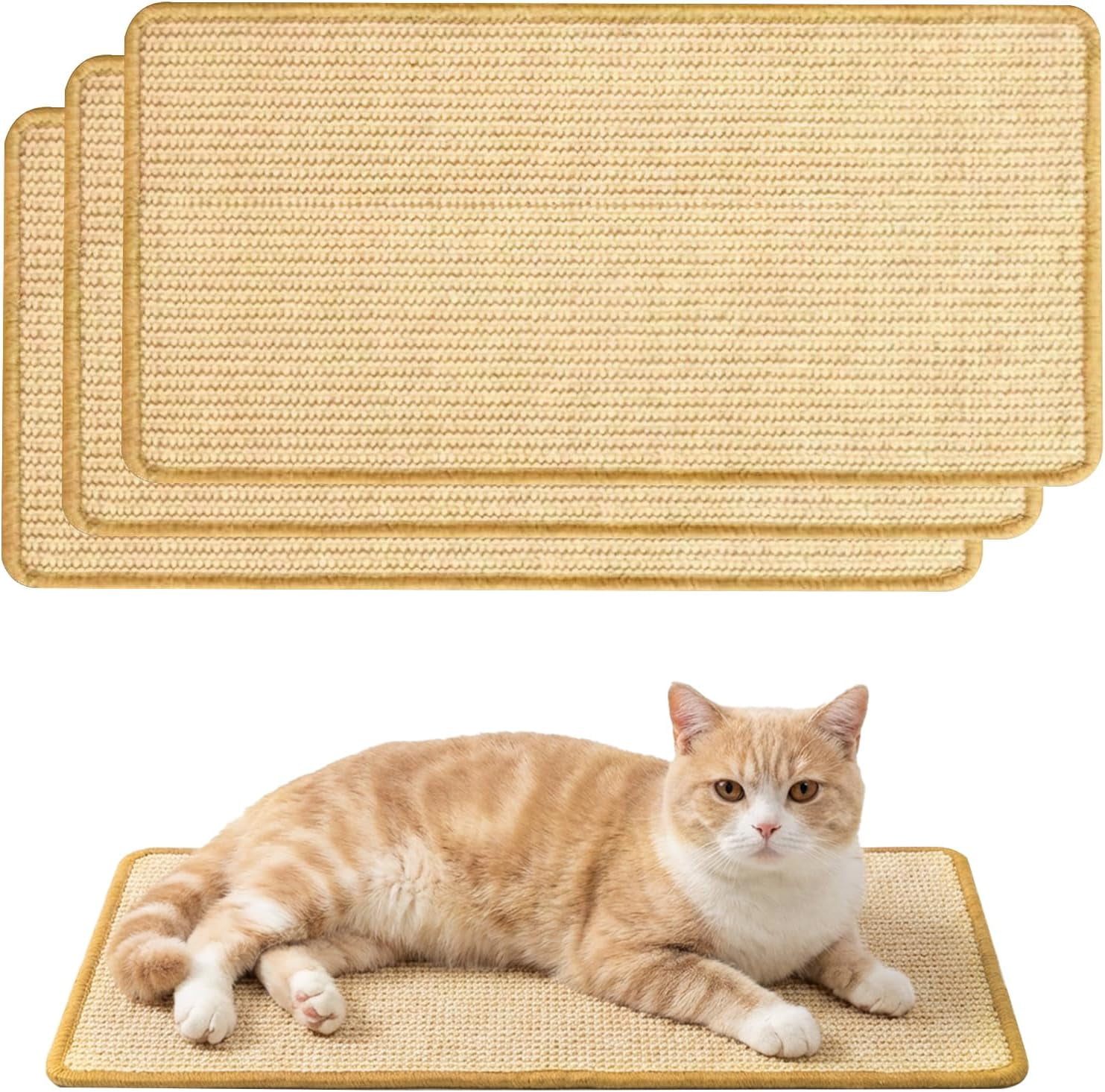 Cat Scratching Mats, 3 Pcs Natural Sisal Cat Scratch Mat, 50 X 25 Cm ...
