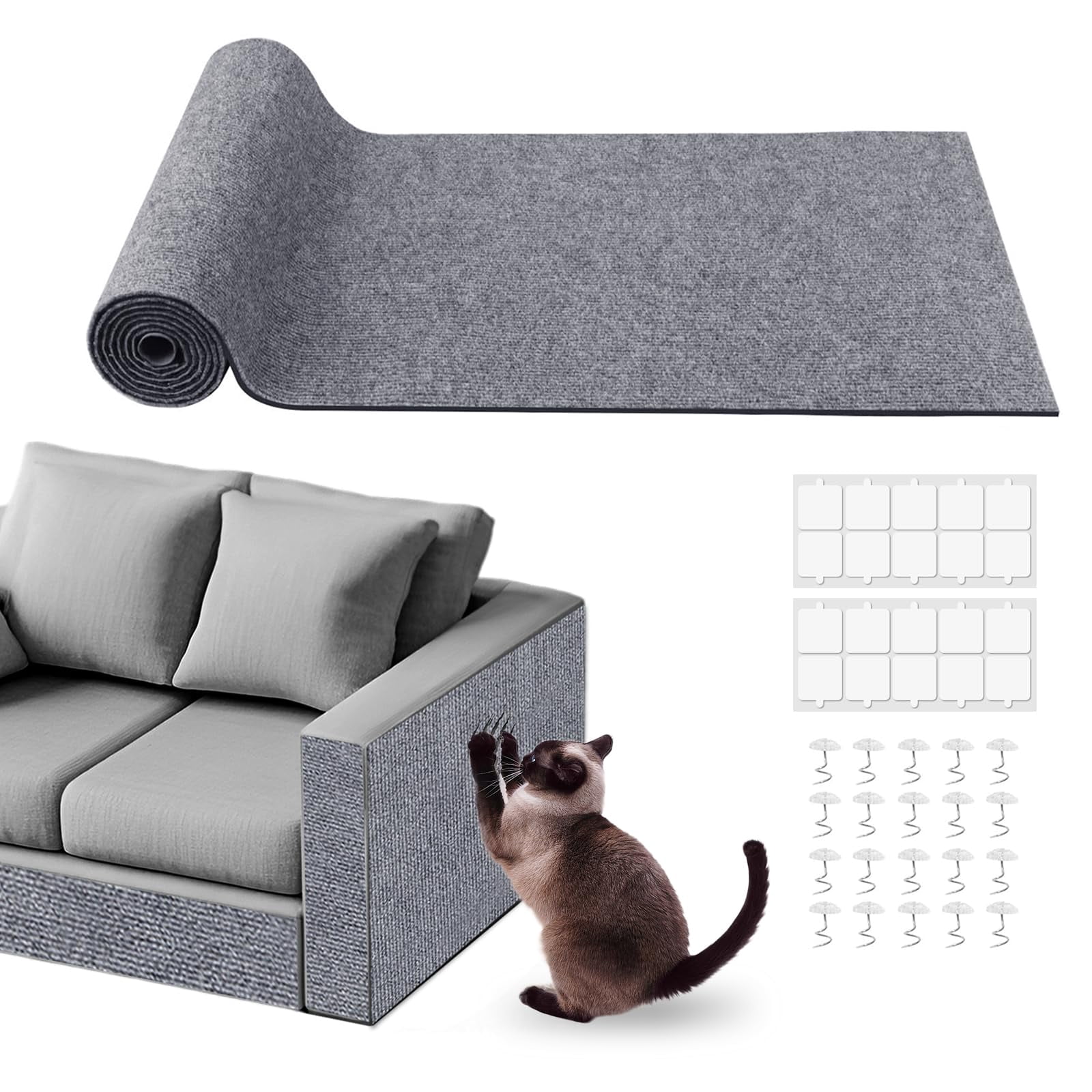 Cat Scratching Pad Light Gray 15.8''x118'' Furniture Protector ...