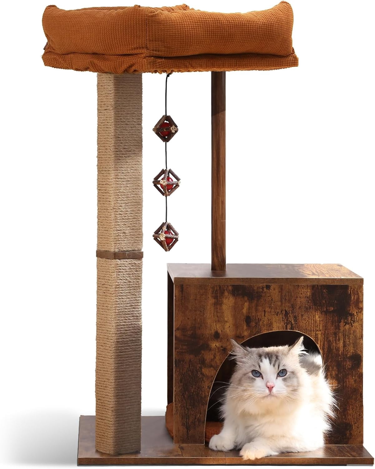 Cat Scratching Post, (2024 Upgrade) Retro Style Cat Tree with Unique ...