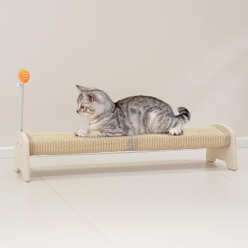 Cat Scratching Post, 30" Horizontal Sisal Scratch Post for Indoor Cats ...