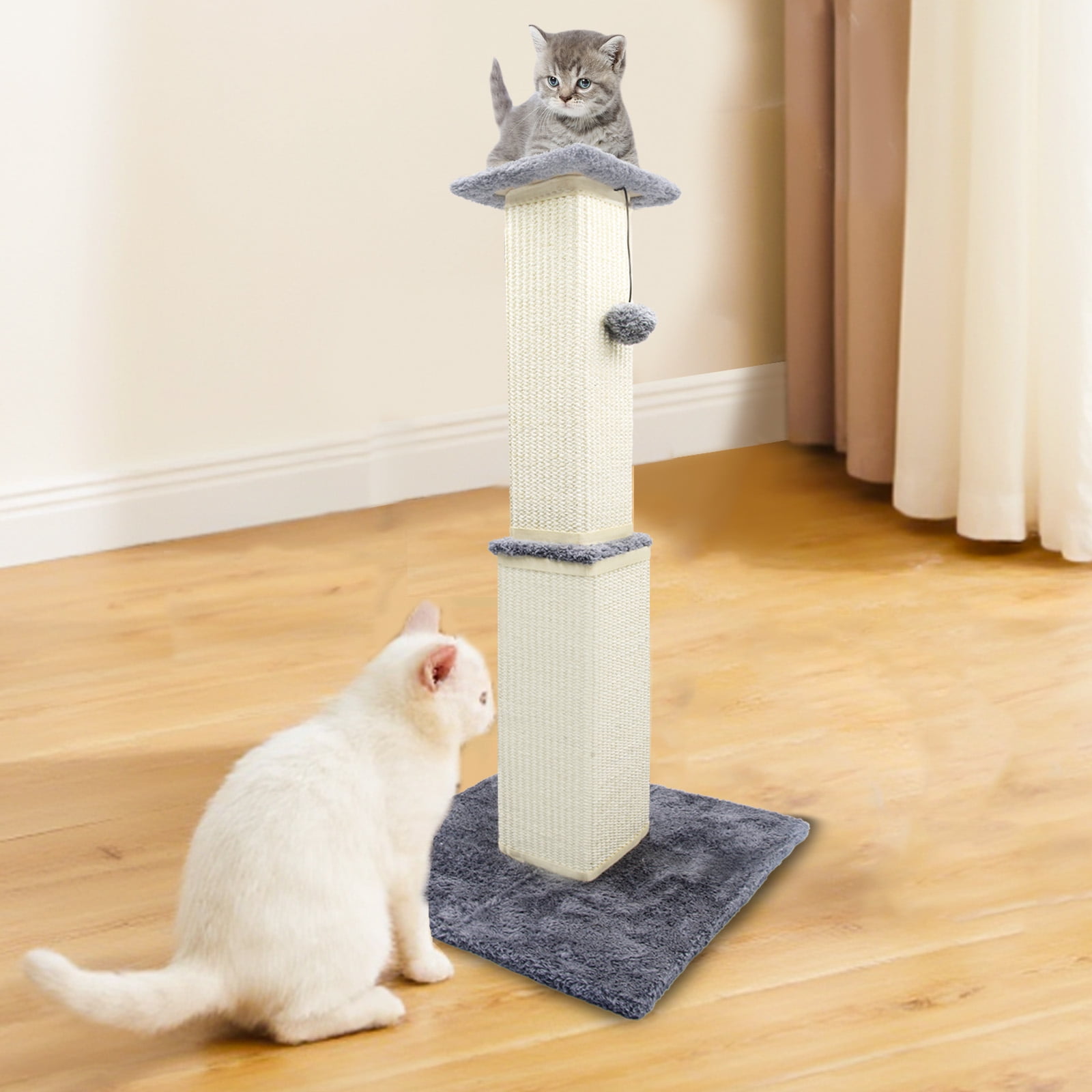 Cat Scratching Post, 32" H Sturdy Durable Cat Scratcher Natural Sisal ...