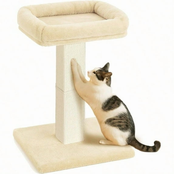 Cat Scratching Post 32Cat Scratcher With Large Plush Perch Sisal Carpet ...