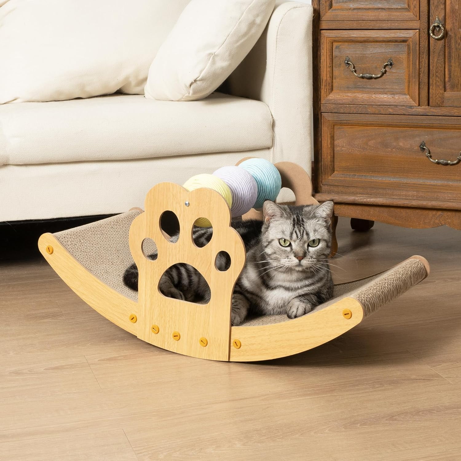 Cat Scratching Post 33 Inch Tall Cat Scratcher for Indoor Cats Adults ...