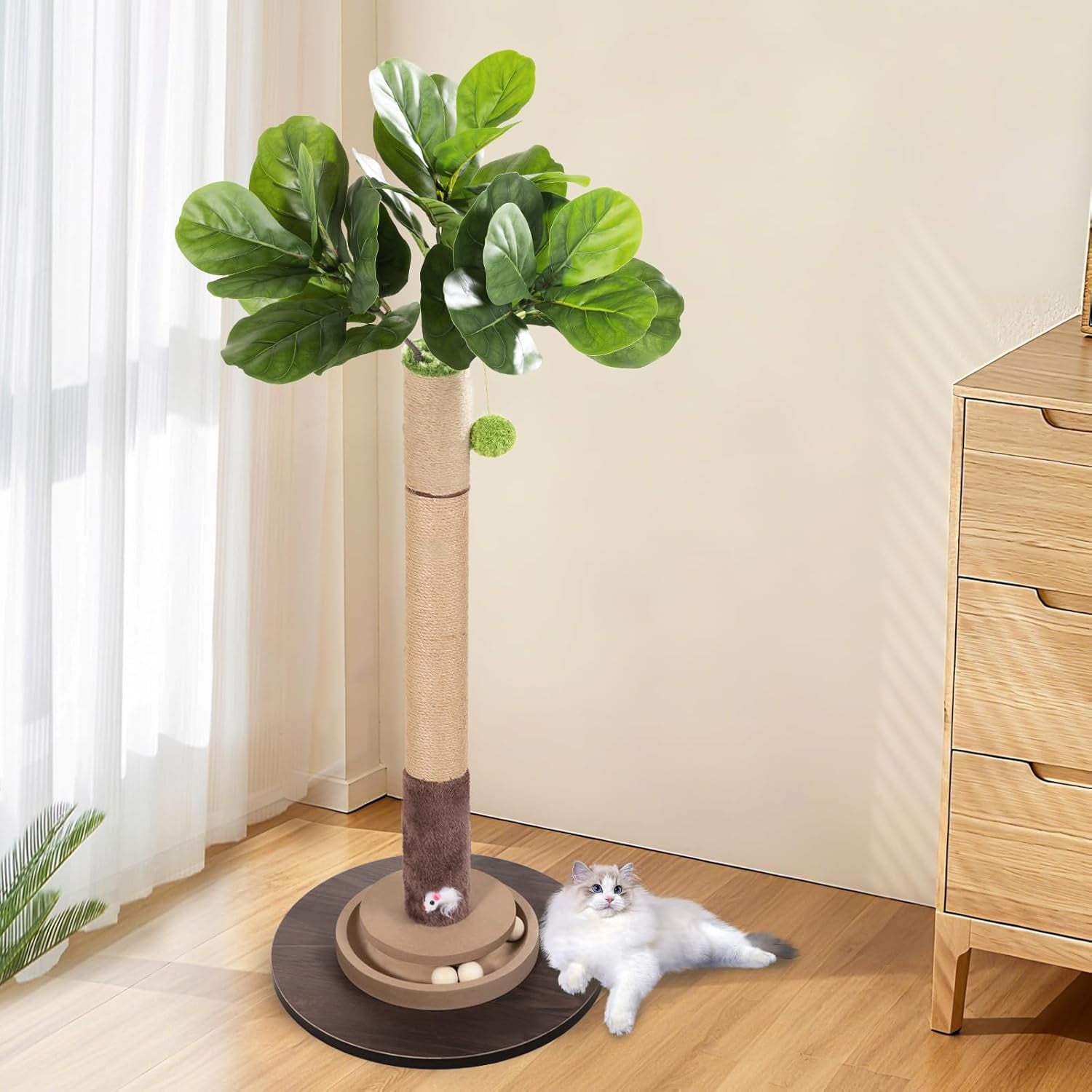 Cat Scratching Post, 35 Inch Tall Cat Scratcher Cat Tree Tower with ...