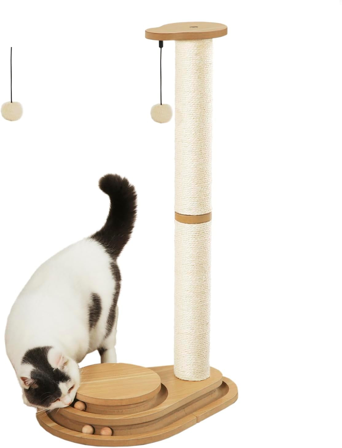 Cat Scratching Post Cat Scratcher Kitten Toys for Indoor Cats Wooden ...