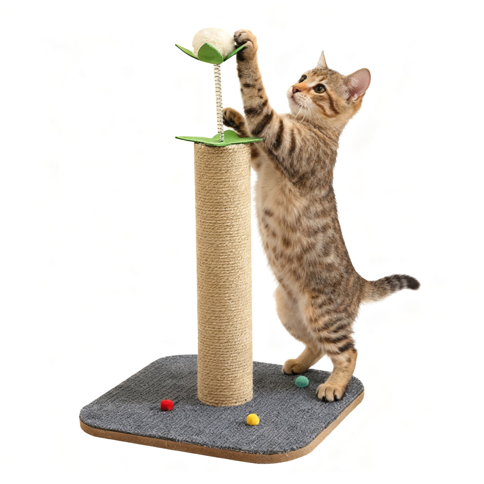 GARITIN Cat Scratching Post, 16'' Tall Cat Scratch Post for Indoor Cats ...