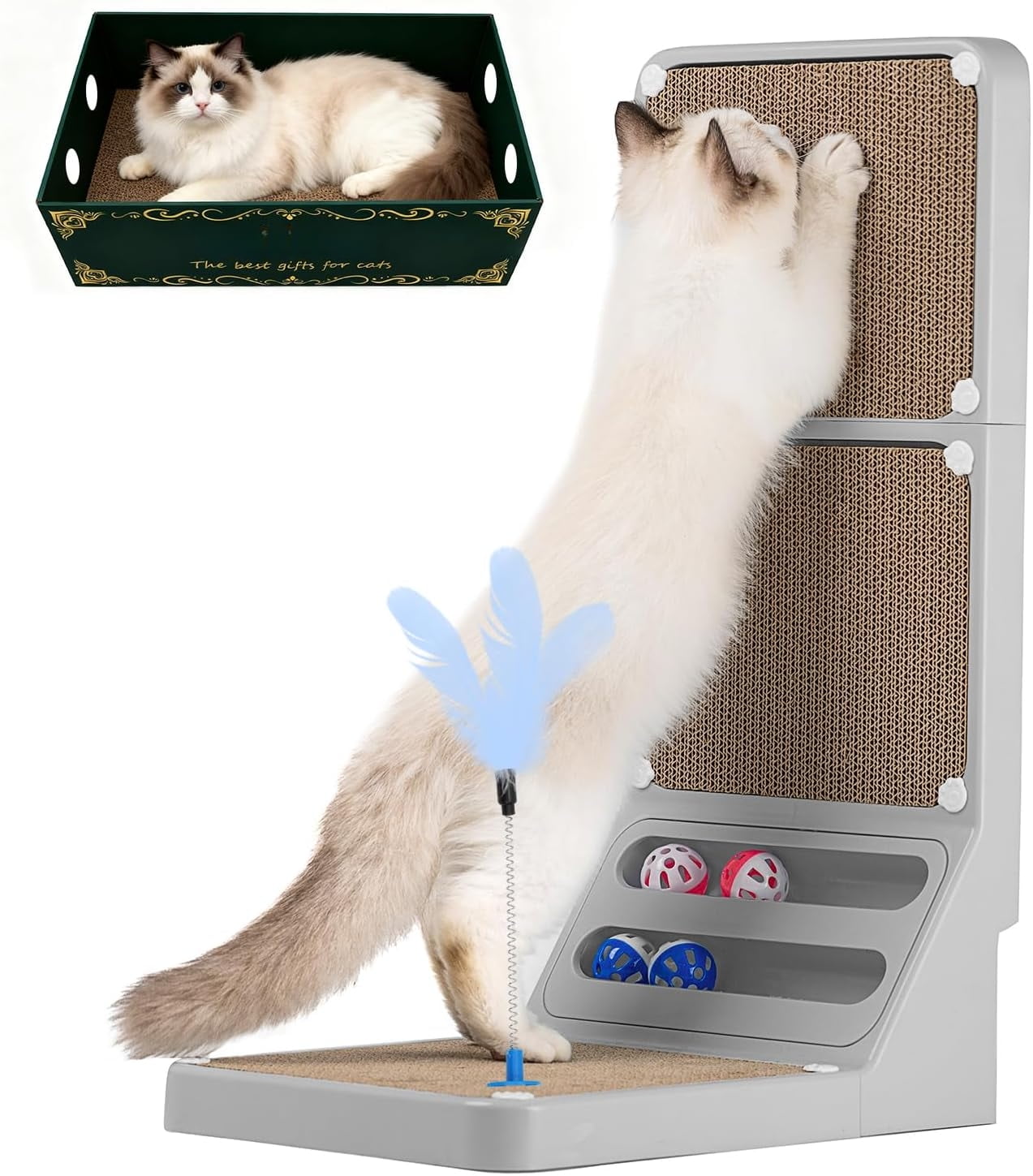 Cat Scratching Post Cat Scratching Board,2-in1 L Shaped Cats Cardboard ...