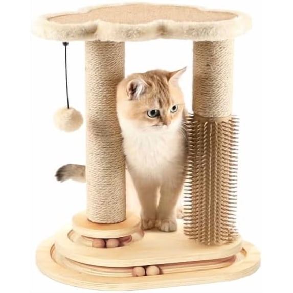 Cat Scratching Post, Cat Self Groomer for Indoor Cats, Cloud Soft Perch ...