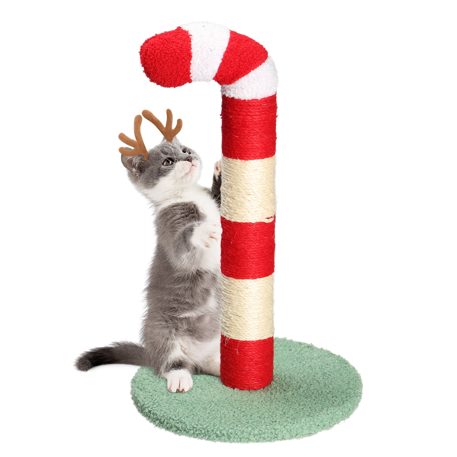 Cat Scratching Post, Cute Christmas Candy Cane Cat Scratcher with Sisal ...