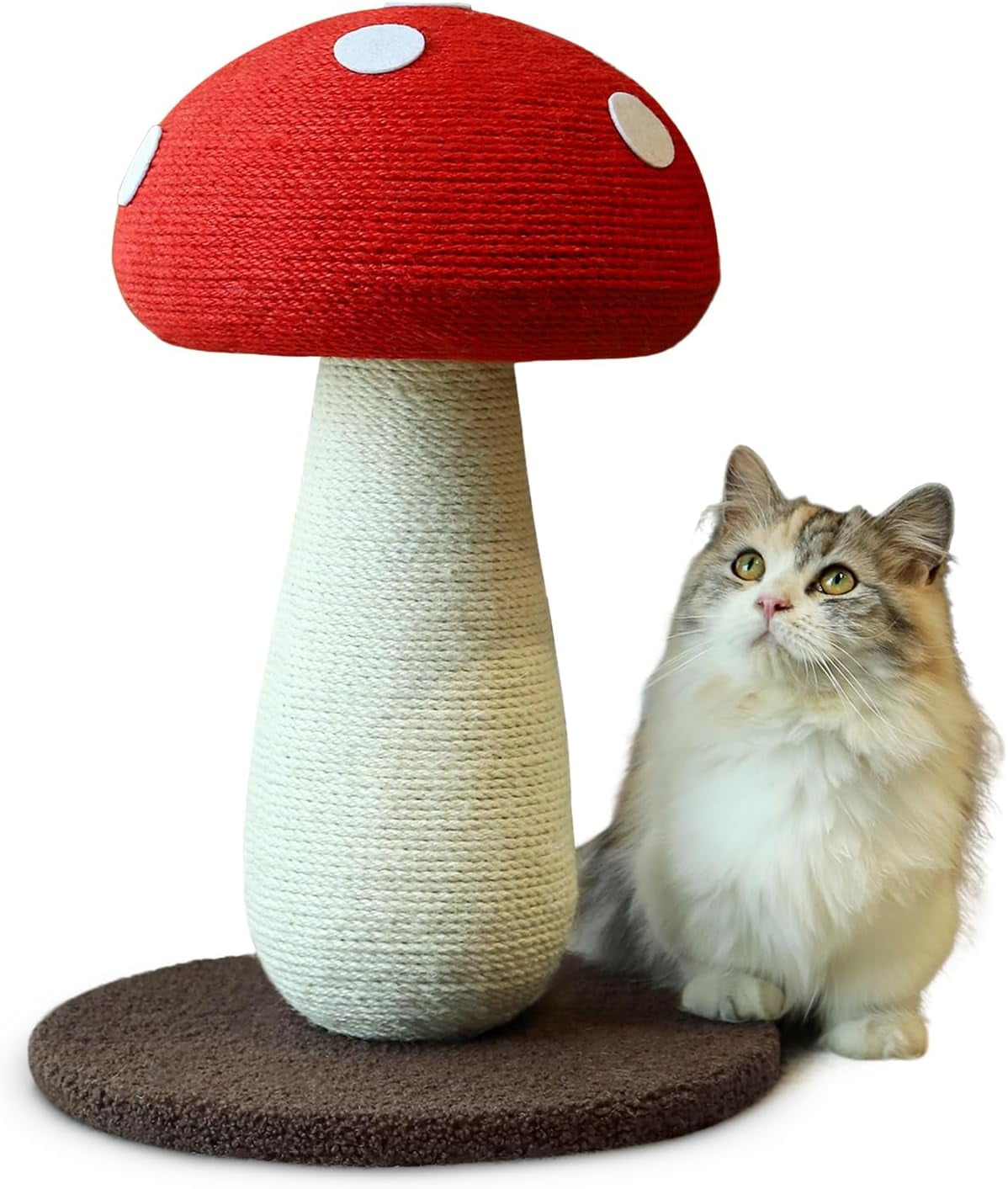 Cat Scratching Post Full Sisal Wrap Cat Tree Cute Mushroom Cat Tower ...