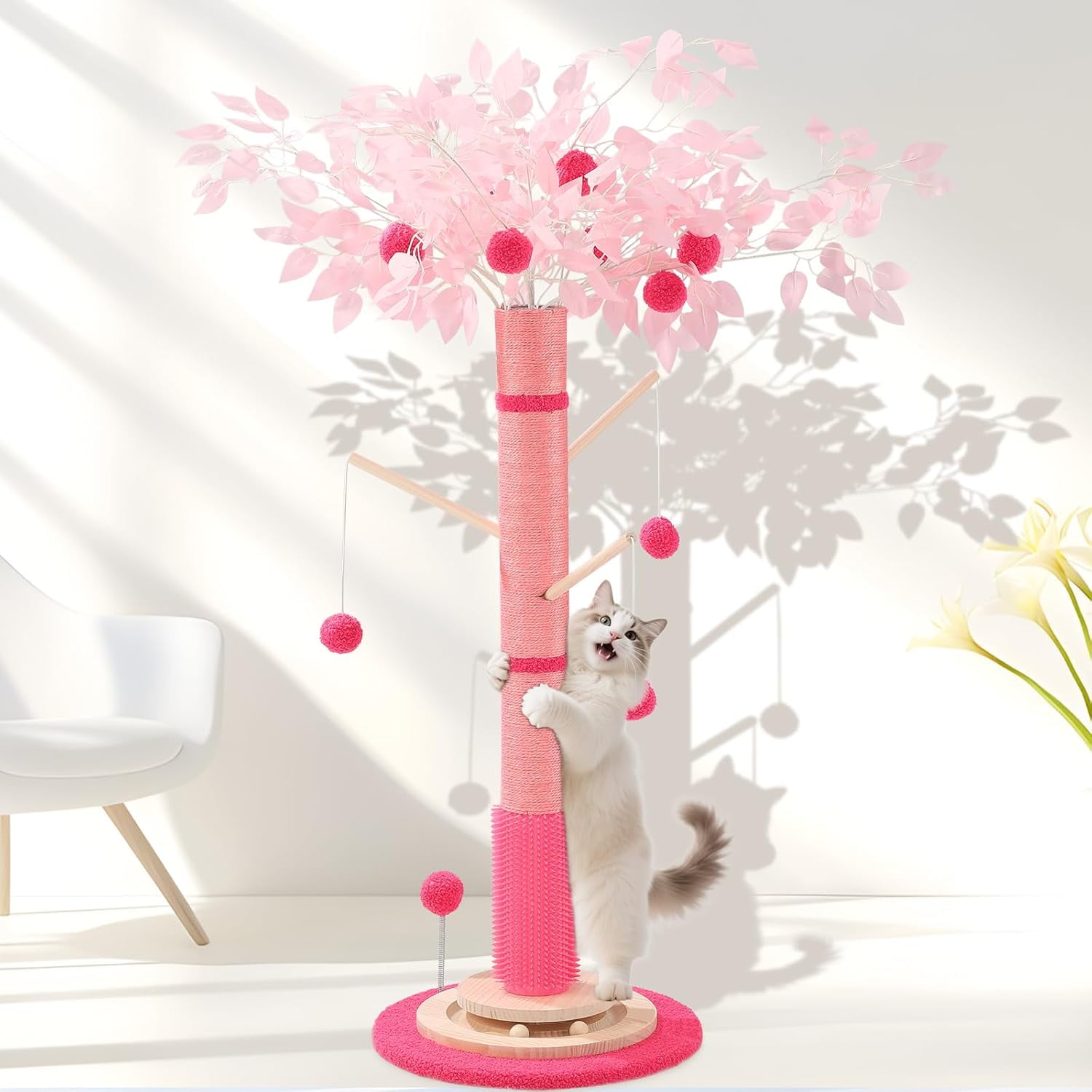 Cat Scratching Post for Indoor Cats Adults, 45 Inch Tall Cat Scratcher ...