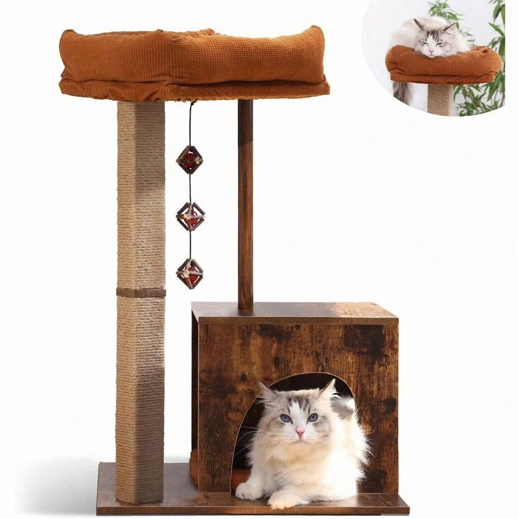 Cat Scratching Post Modern Style Cat Tree With Unique Square Post ...