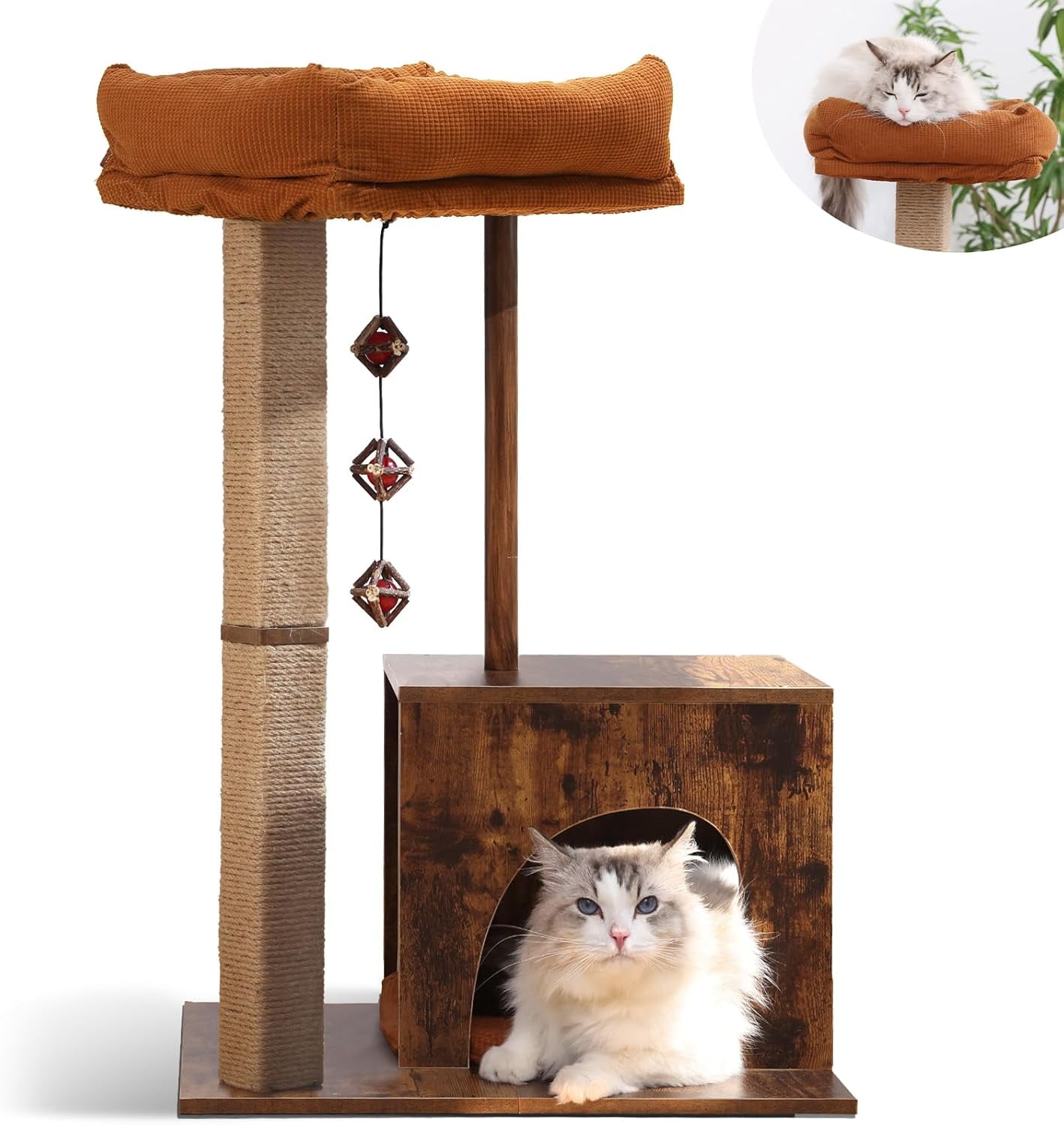 Cat Scratching Post, Modern Style Cat Tree with Unique Square Post ...