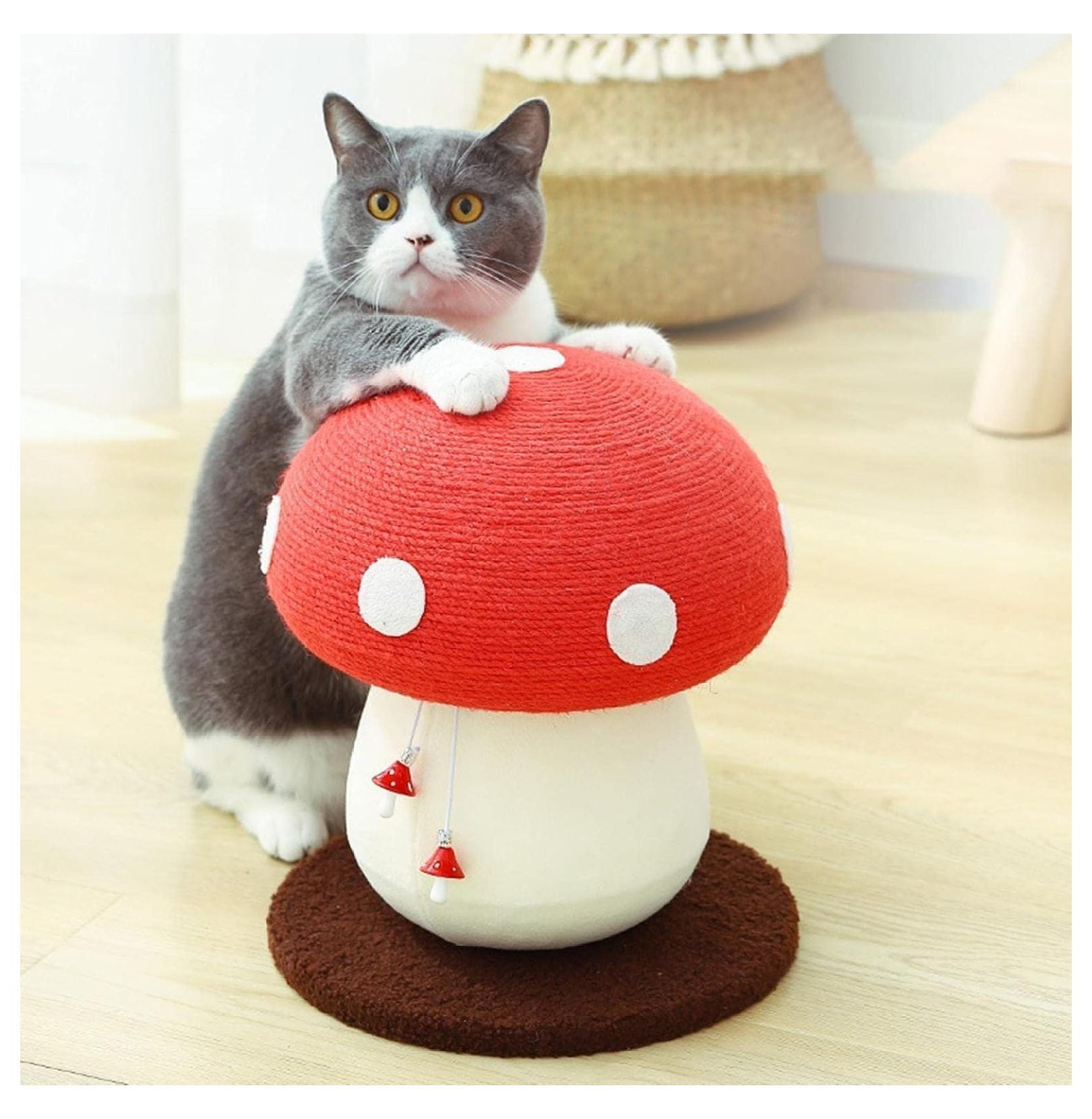 Cat Scratching Post - Mushroom Tall Cat Scratcher Cat Interactive Toys ...