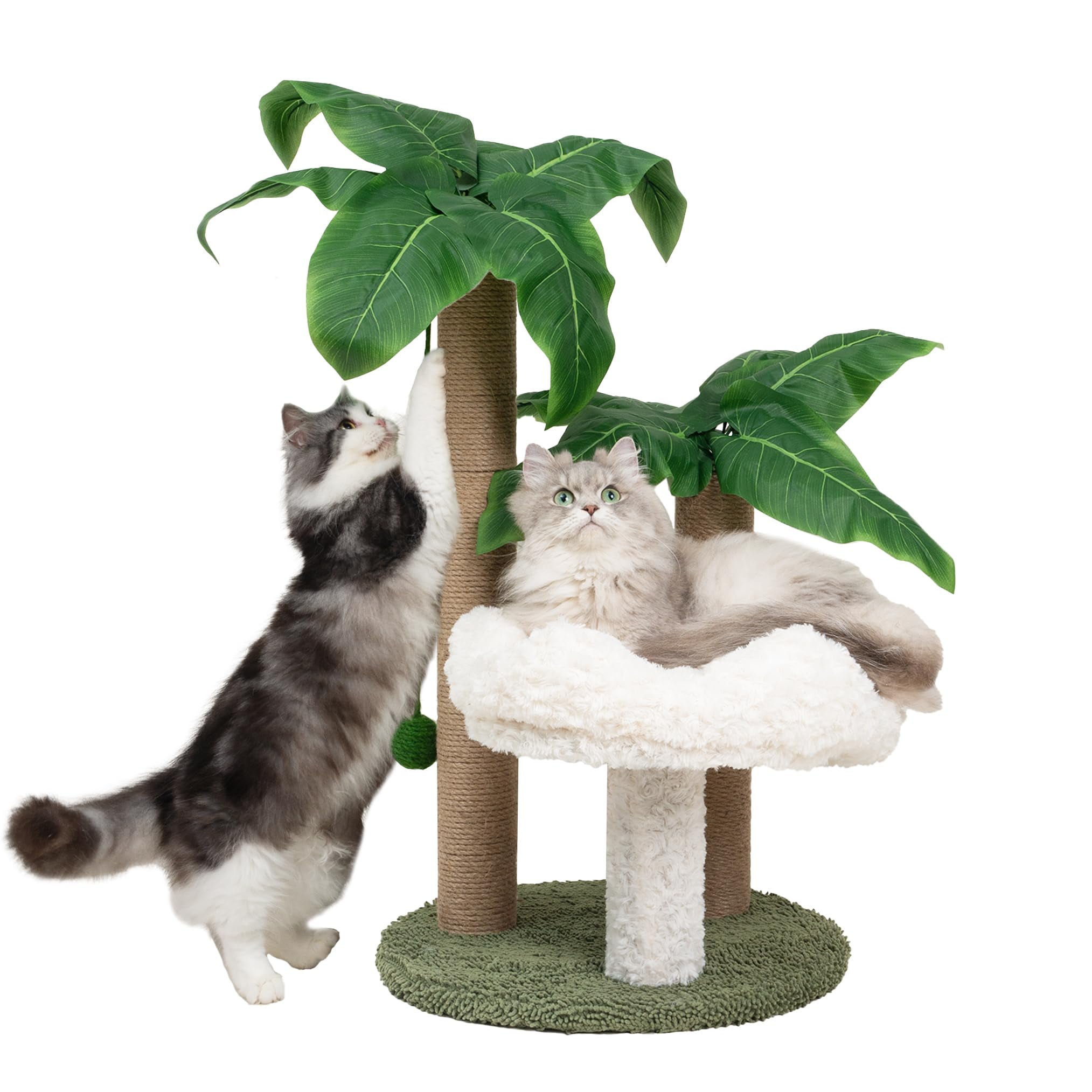 Cat Scratching Post Palm Tree with Bed Cloud Cute Cat Tree for Indoor ...