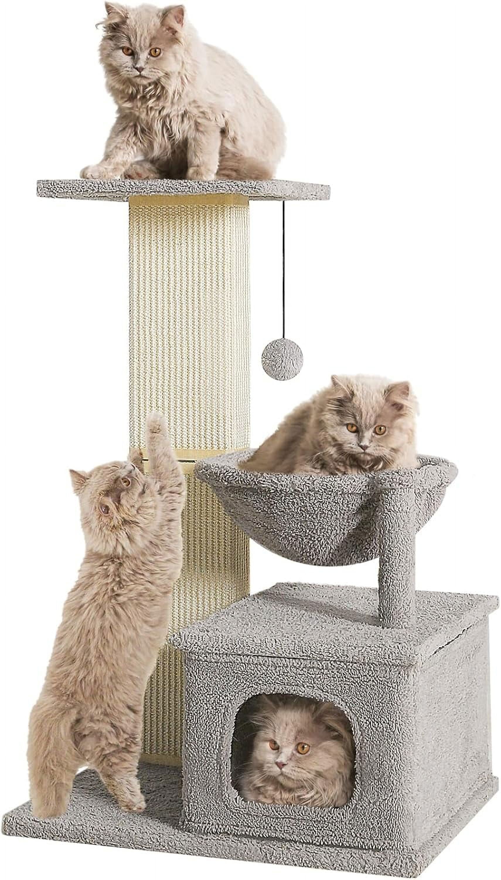 Cat Scratching Post with Perch, Sisal Cat Scratchers for Indoor Cats ...