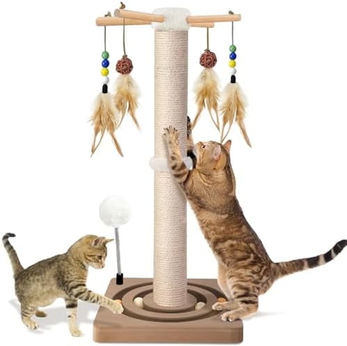 Cat Scratching Post, Sisal, Interactive Furniture Toys for Indoor Cats ...