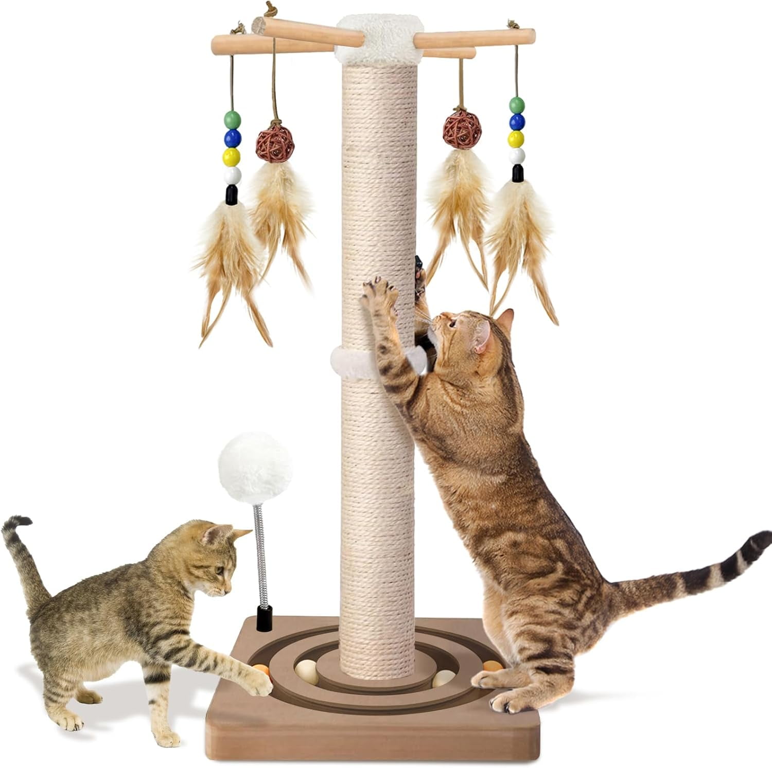 Cat Scratching Post, Sisal, Interactive Furniture Toys for Indoor Cats ...