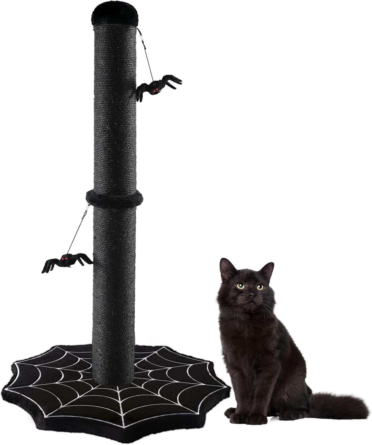 Cat Scratching Post with Spider Dangling Toys for Indoor Large Cats ...