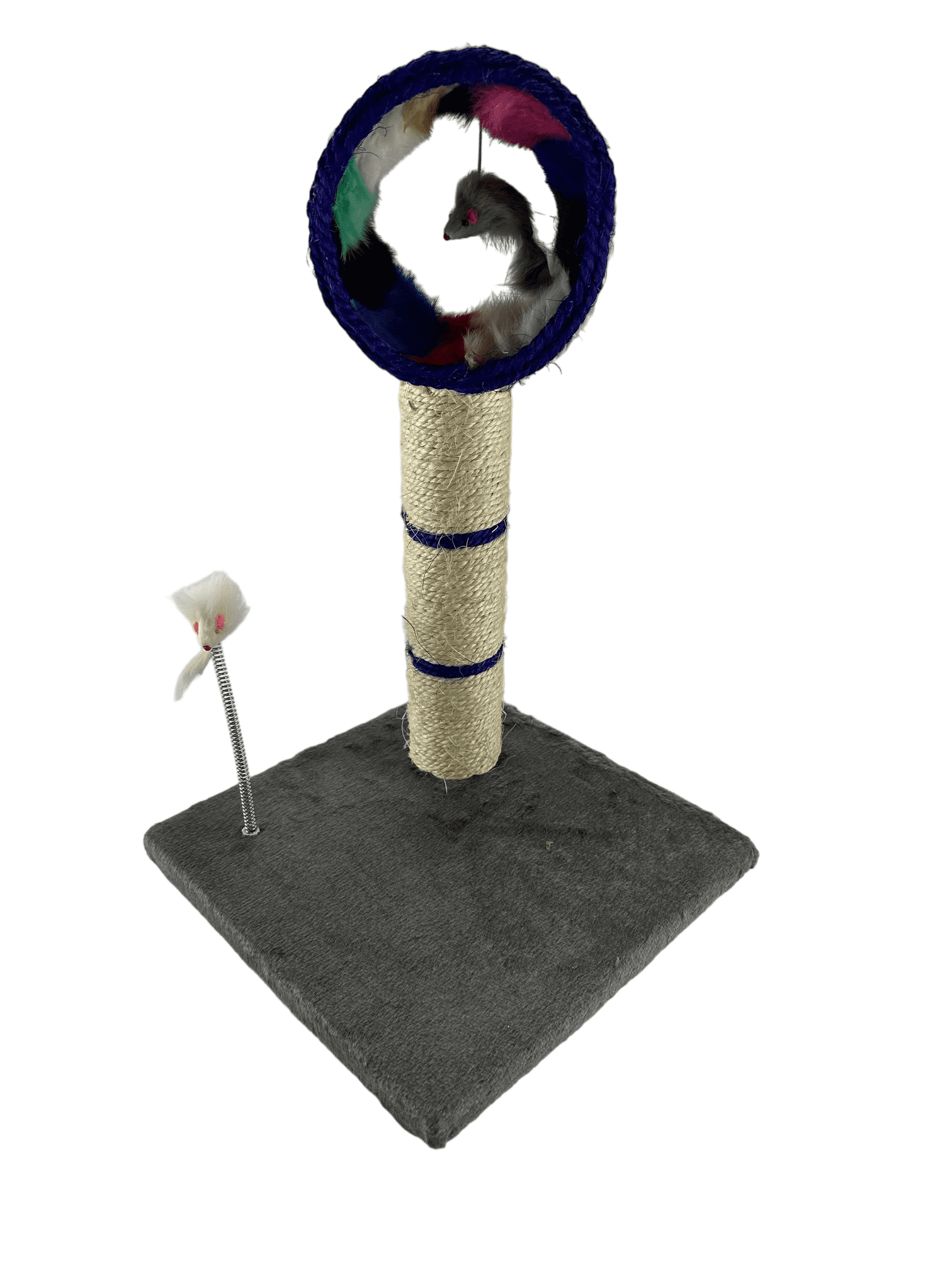Cat Scratching Post with Plush Tunnel + Fluffy Swat Play Toy Ultimate ...
