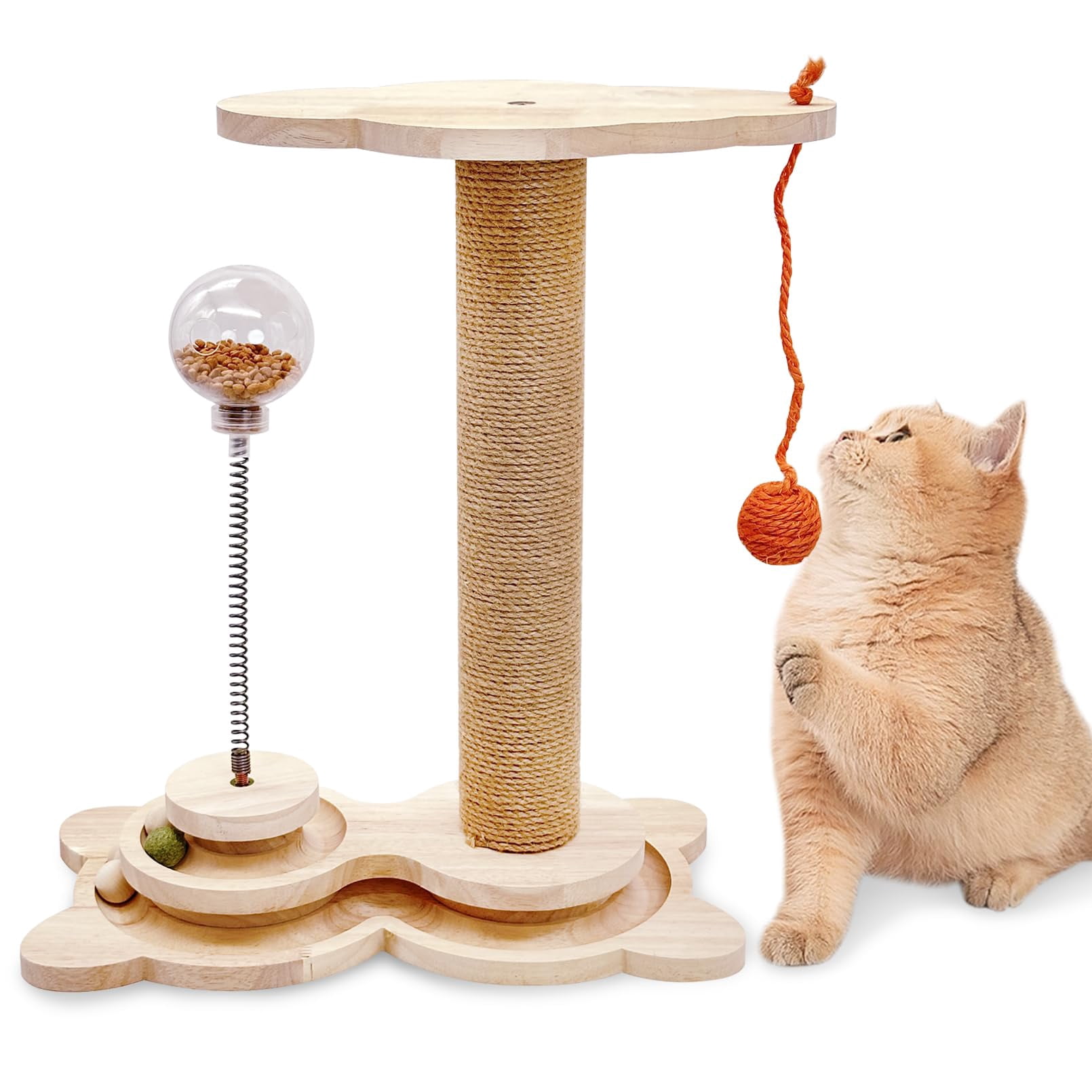 Cat Scratching Posts, Interactive Cat Toys For Indoor Cats Sisal Rope ...