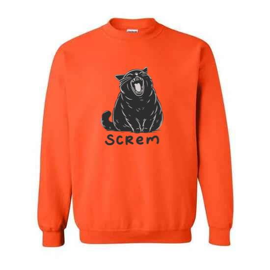 Cat Screm Funny Meme Scream Cat Retro Style Sweatshirt up to 5XL ...