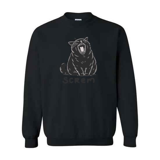 Cat Screm Funny Meme Scream Cat Retro Style Sweatshirt up to 5XL ...
