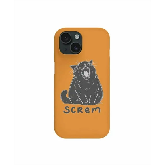 Cat Screm Funny Screaming Pet Meme Art Phone Case for iPhone 16 15 14 ...
