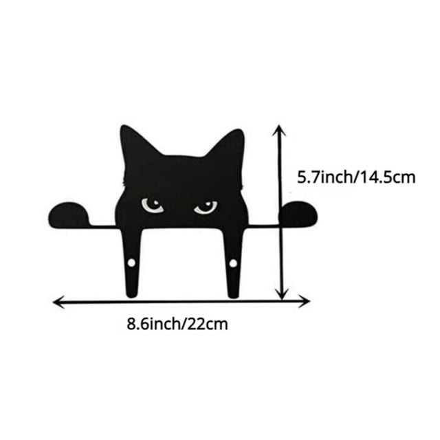 Cat Sculpture Ts Lawn Ornament Black Metal Peeping Cat Cats Yard Sculpture Iron Art Iron Art