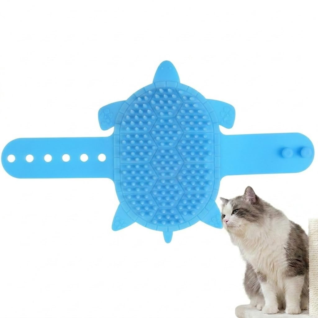 Cat Self Groomer Brush with Adjustable Strap, Soft TPR, for Chair Legs ...
