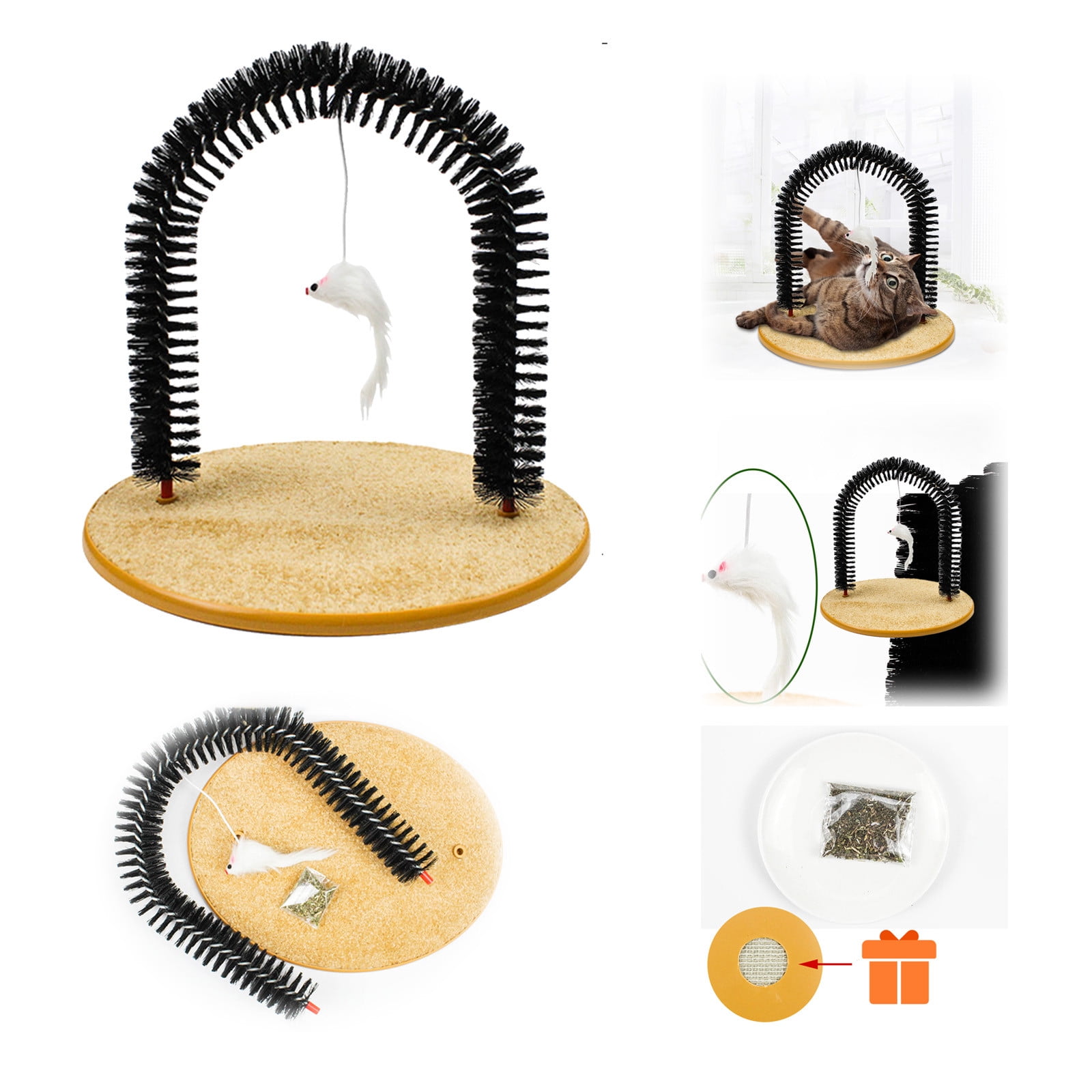 Cat Self Groomer Brushes for Indoor Cats, Cat Massager Scratcher ...