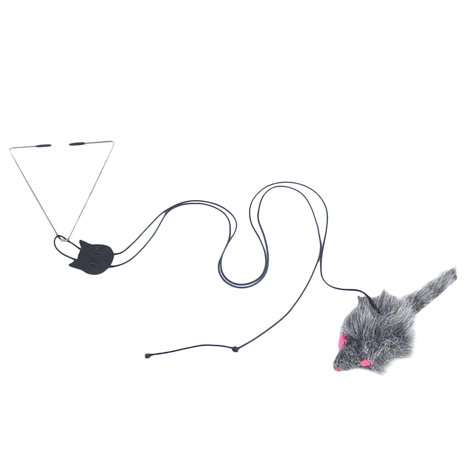 Cat Self-Play Toy - Elastic Rope Hanging Mouse, Plush + Metal, for ...