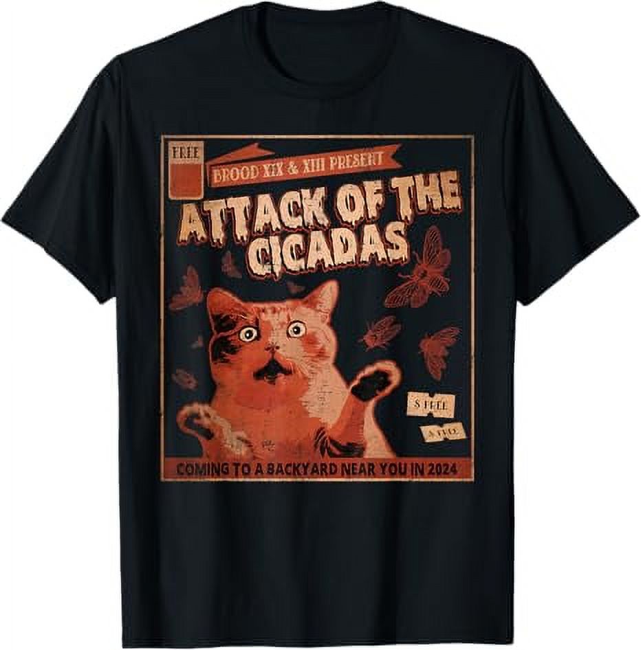 Cat Selfie Cicadas for Cat Lovers Cicada Comeback Tour 2024 T-Shirt ...