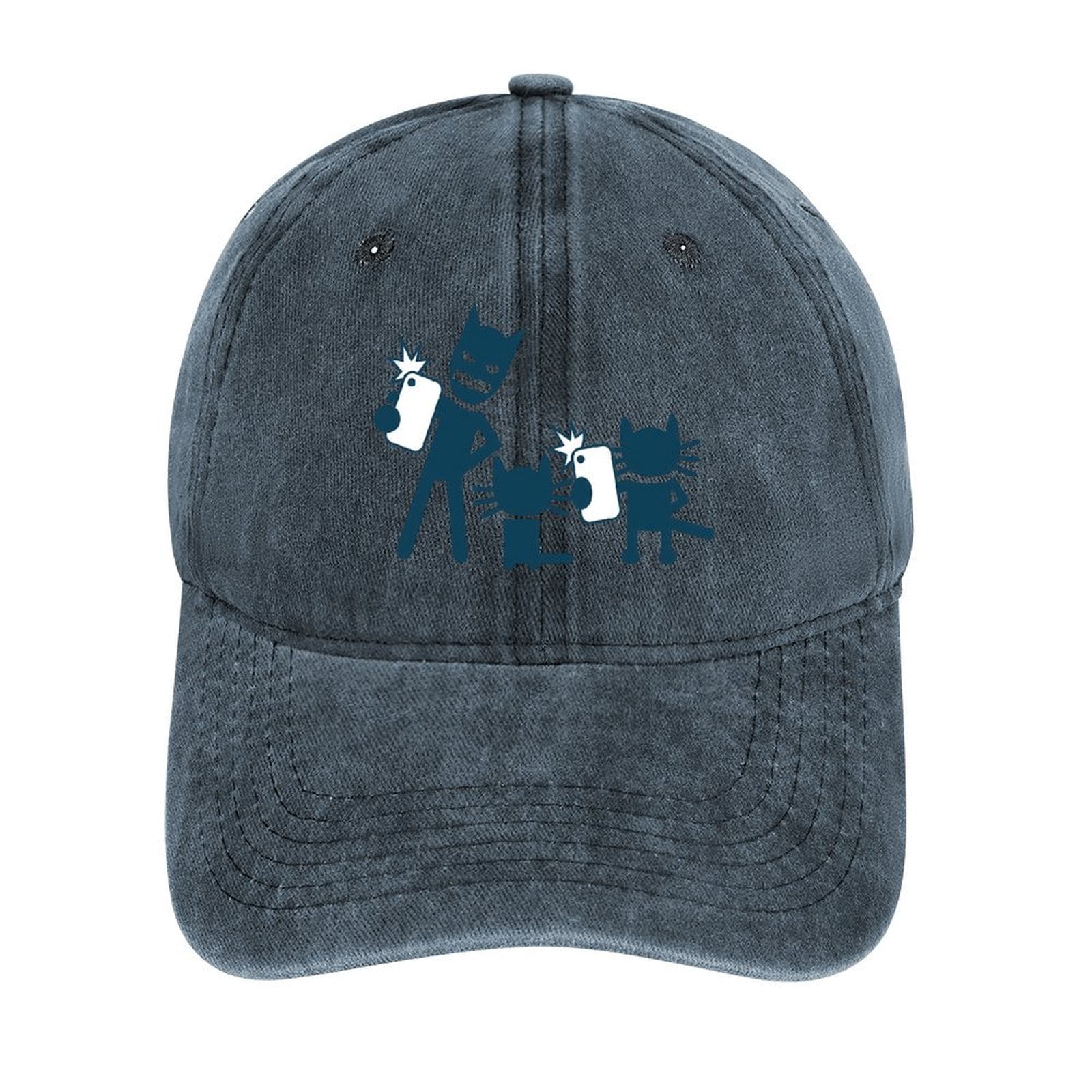 Cat Selfie Navy Baseball Cap for Men Women, Adjustable Snapback Hats ...