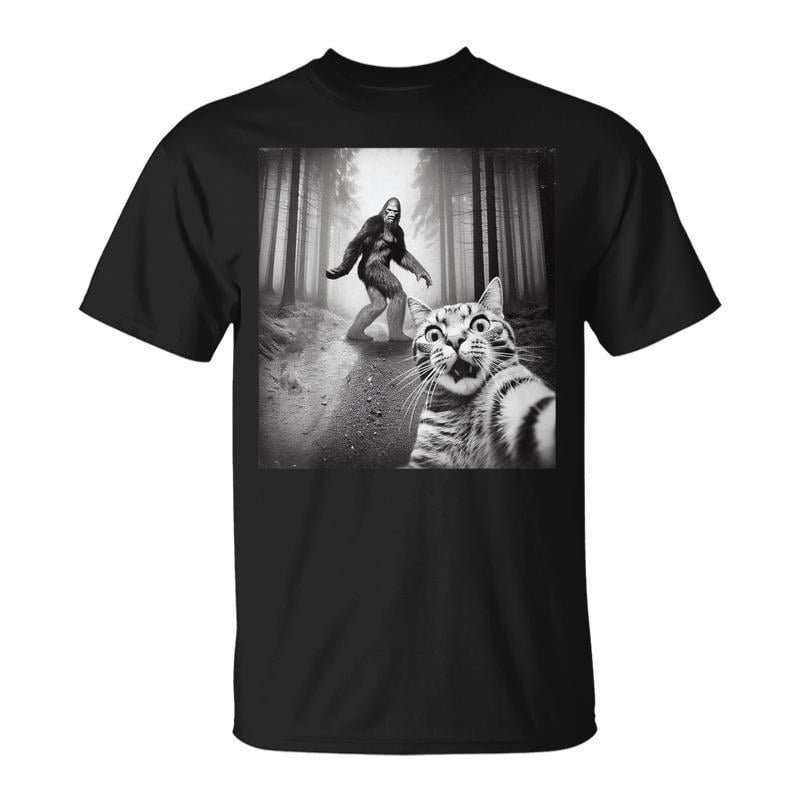 Cat Selfie With Sasquatch Bigfoot TShirt - Walmart.com
