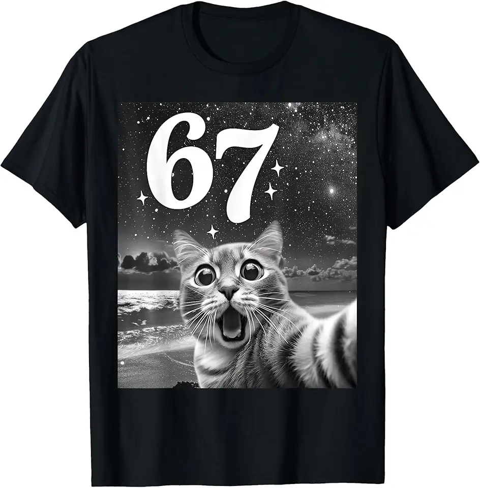 Cat Selfie with 67 Meme Funny Cats Graphic for Men Women Kid T-Shirt ...