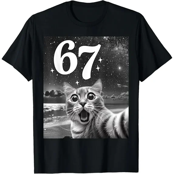 Cat Selfie with 67 Meme Funny Cats Graphic for Men Women Kid T-Shirt ...