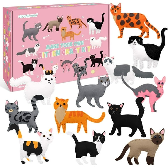 Cat Sewing Kit for Kids –Ages 7 8 9 10 11 12 Kitten Plush Toys Arts ...