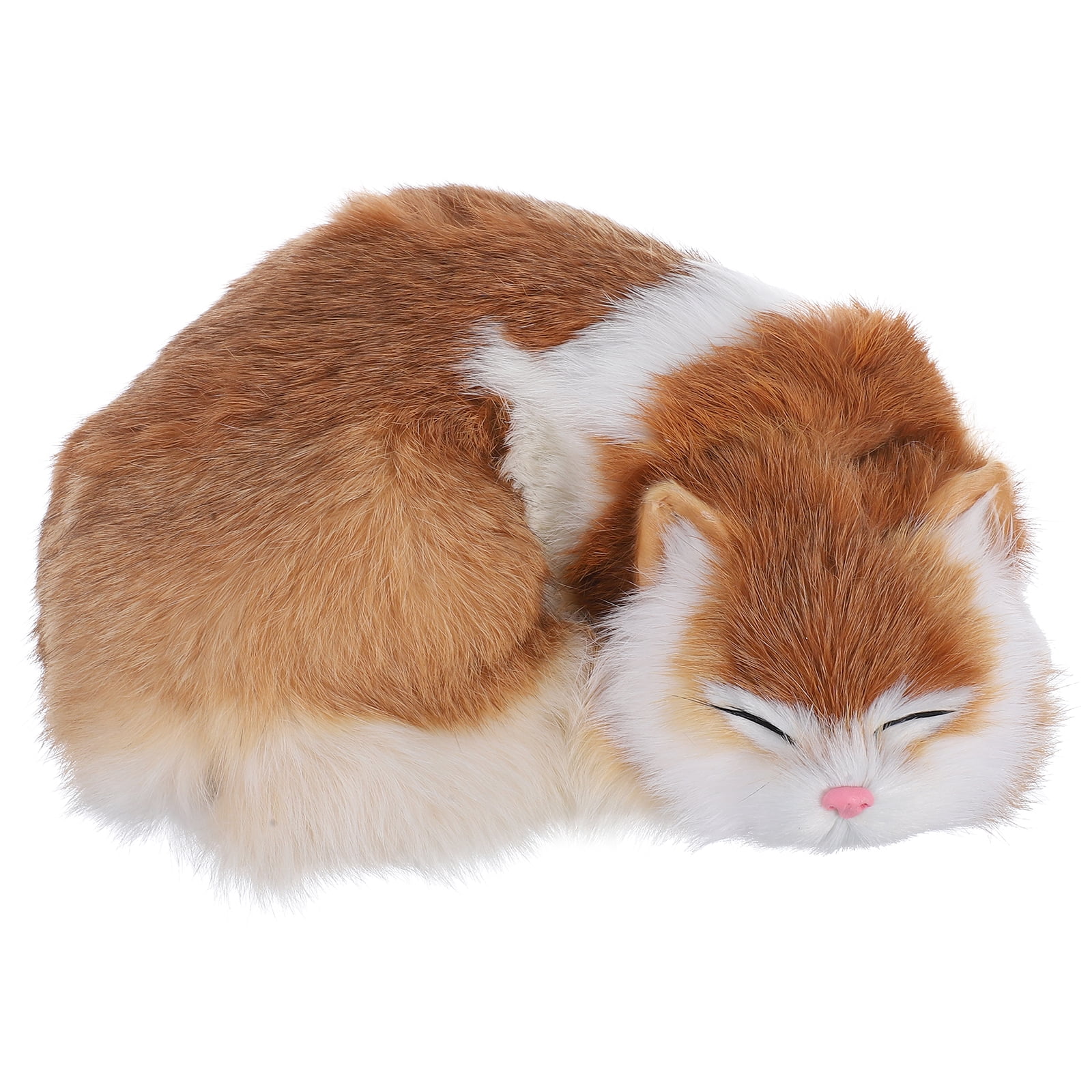Raindrops Simulation Furry Cat Figurine Synthetic Fur 1Pcs 8.65X6.88X3 ...