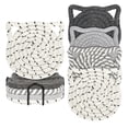 Cat Shaped Coasters Set of 4, Cotton Rope Woven Heat Insulating Mats, 4 ...