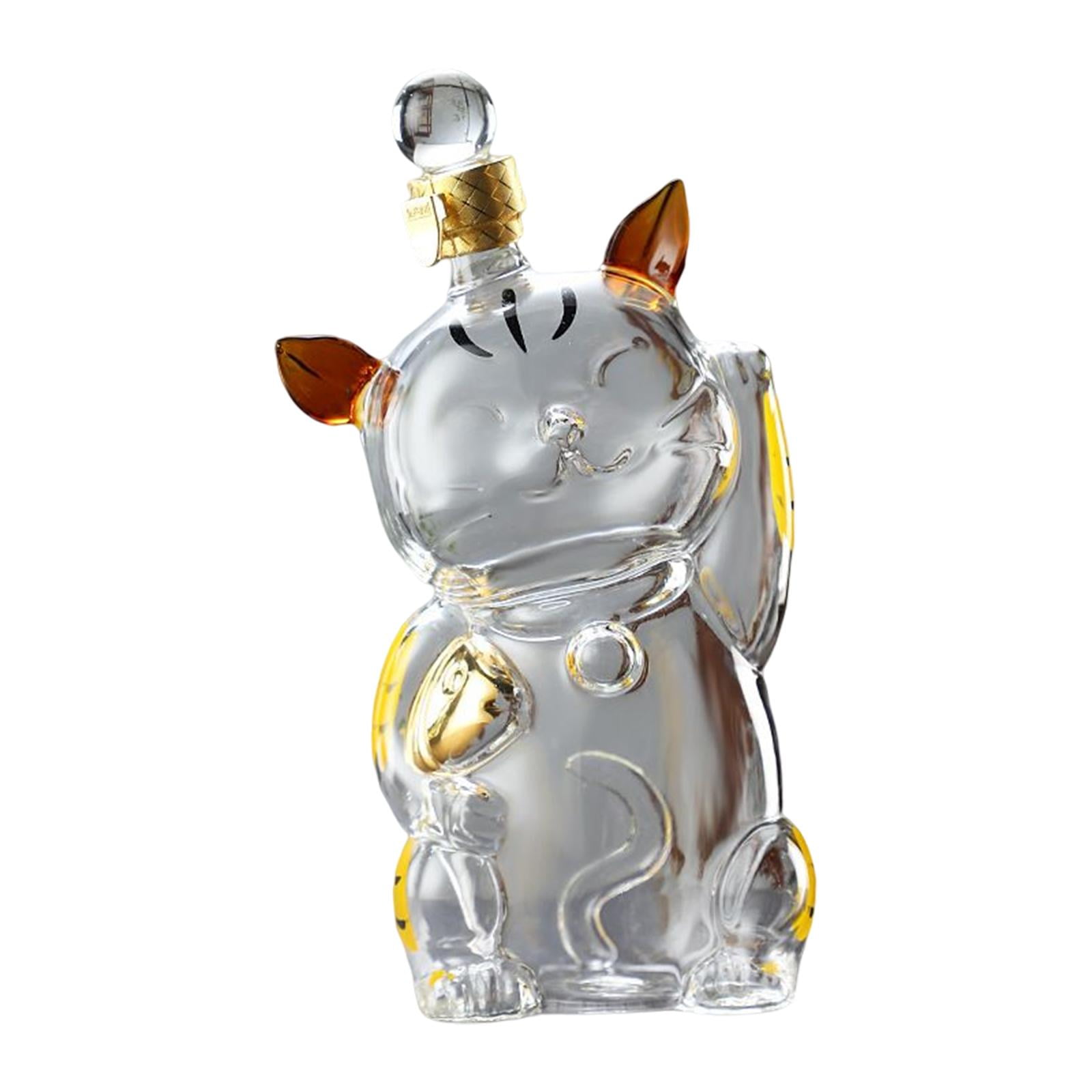 Cat Shaped Large Decanter with Airtight Stopper High Borosilicate Glass ...