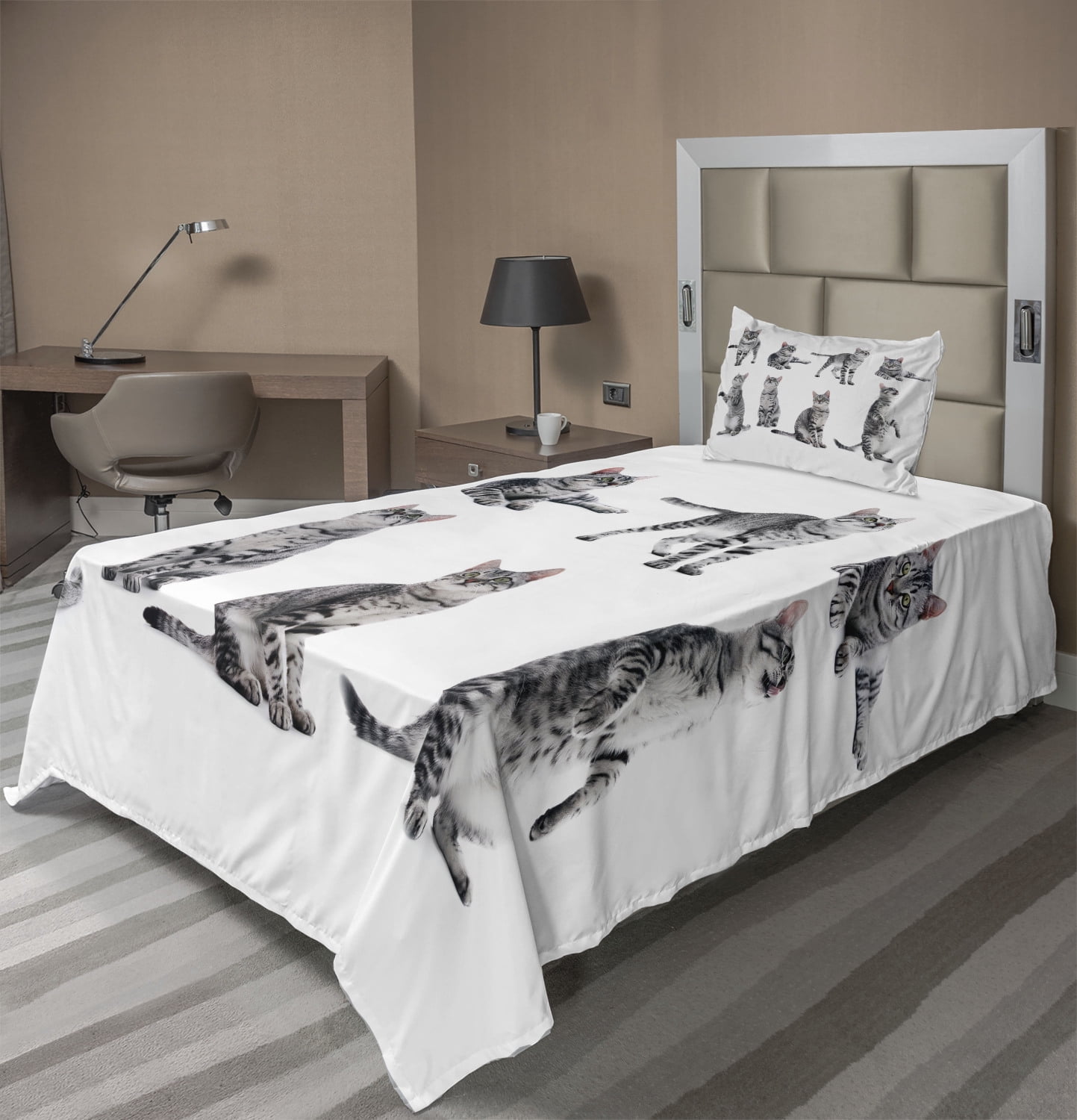 Cat Sheet Set, Collage of a Inquisitive Striped Shorthair Furry Playful ...