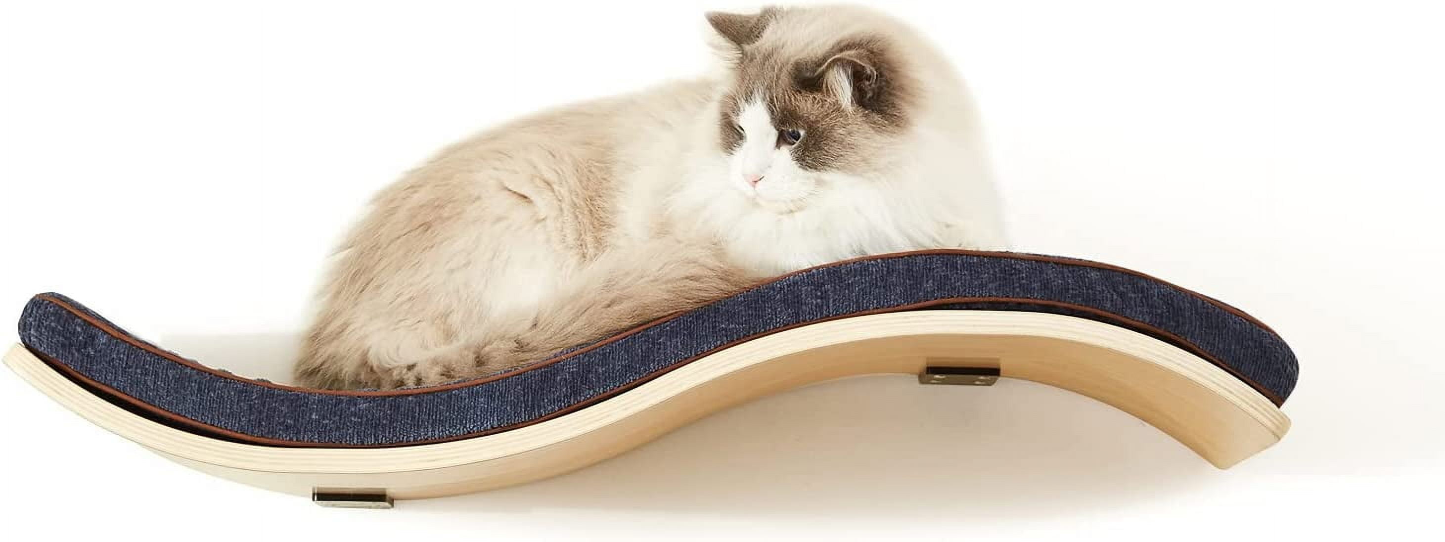 Cat Shelf with Comfortable Cushion - Wave Modern Cat Bed - Minimalistic ...
