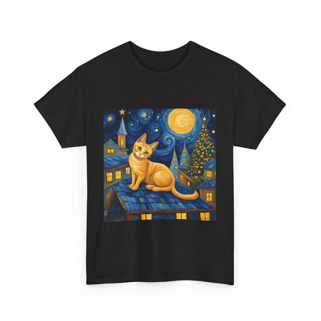 Cat Shirt, Cat Shirt, Starry Night Cat Shirt, F - Walmart.com